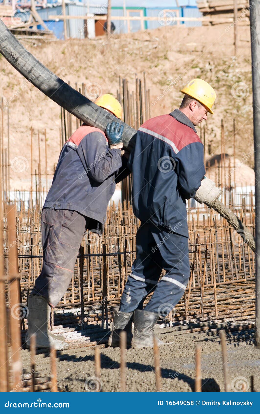 Workers on concrete works stock photo. Image of constructor - 16649058