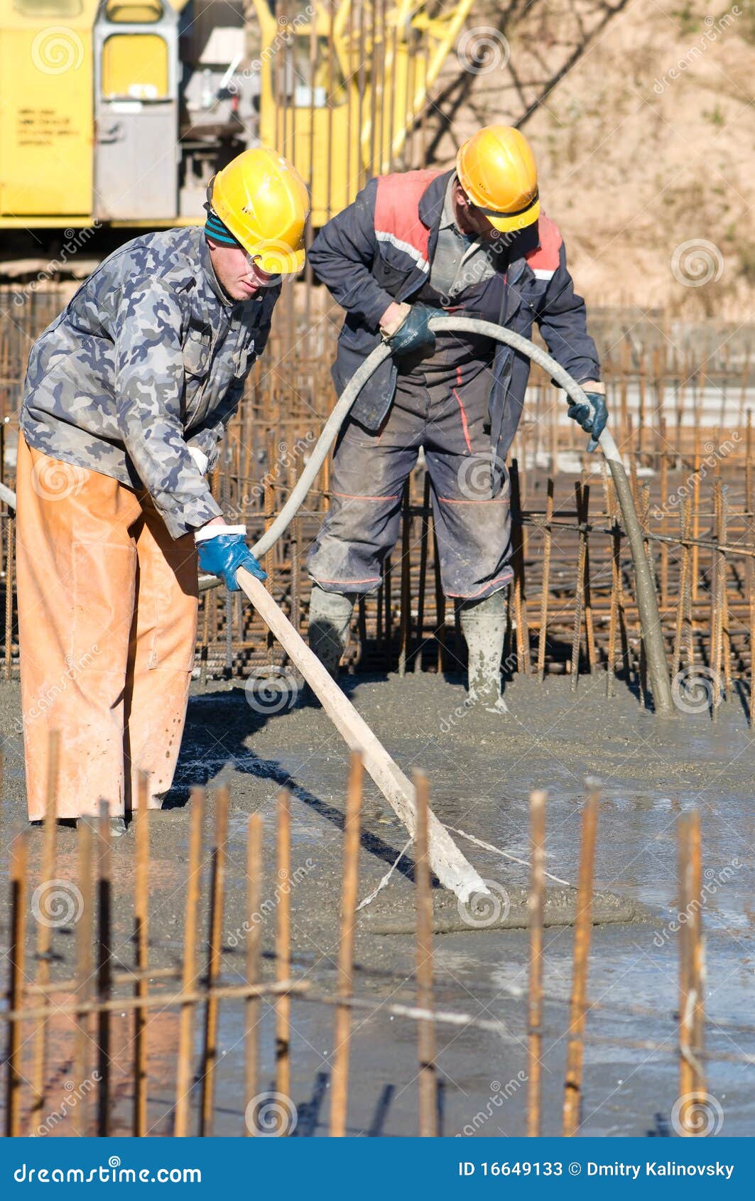 Workers on concrete works stock image. Image of casting - 16649133