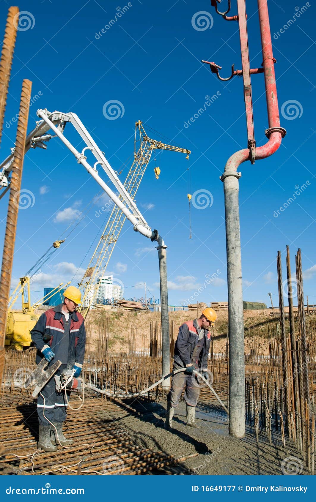 Workers on concrete works stock image. Image of pump - 16649177