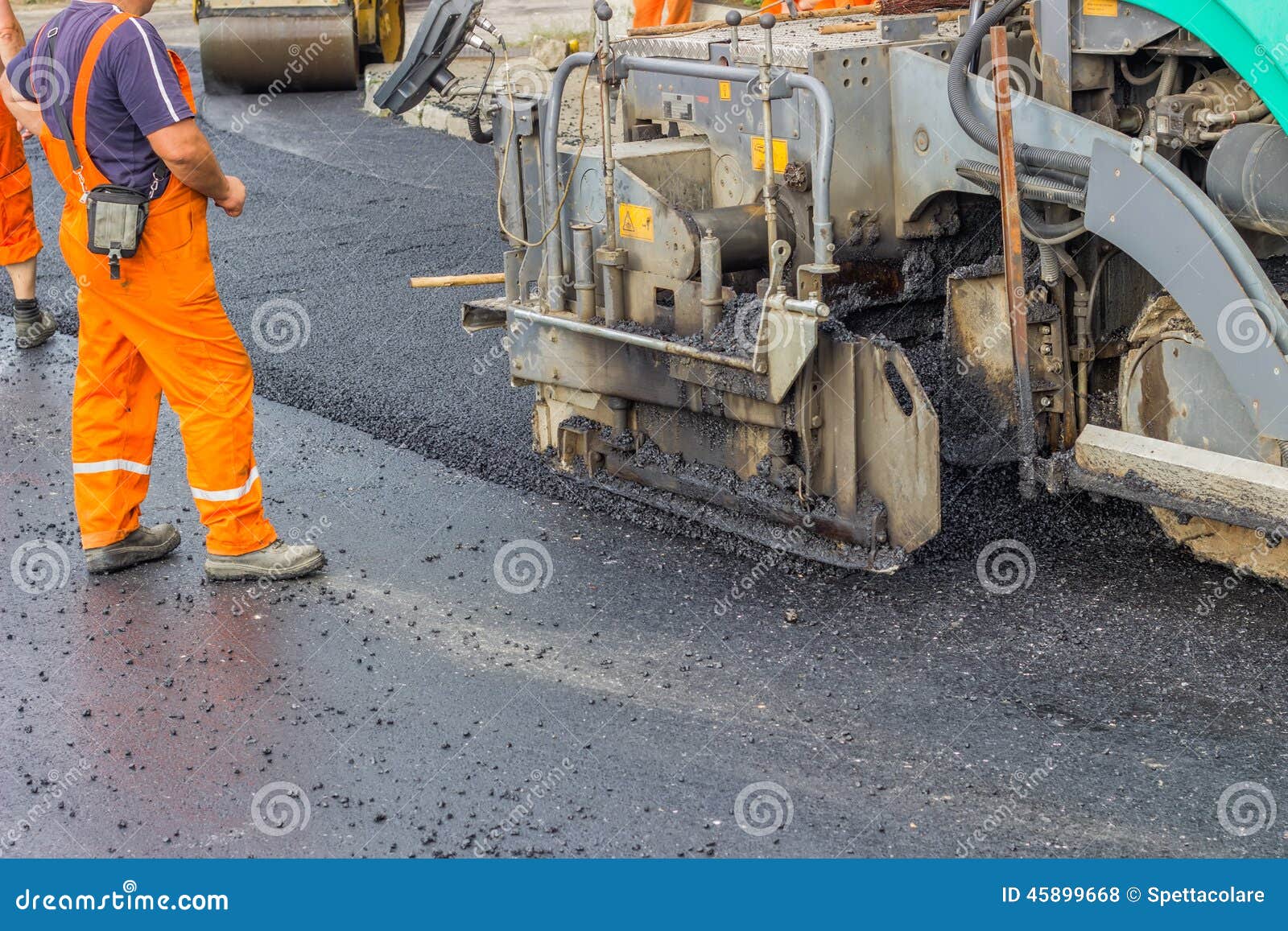Workers Constructing a New Road Stock Photo - Image of gravel ...
