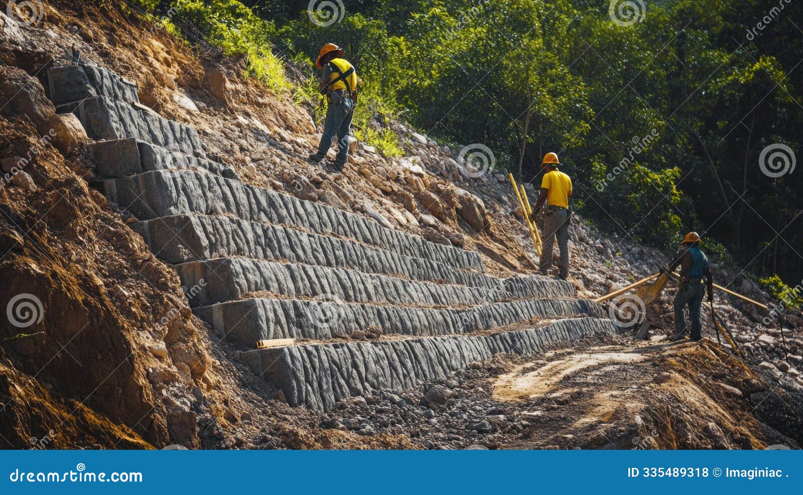 Workers Constructing A Pyramid With Puzzle Pieces Together Stock Photo ...