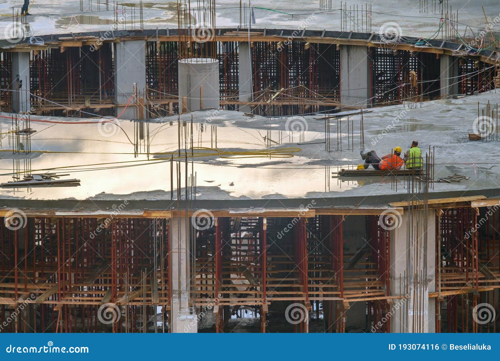 Workers at Construction Site during a Break Editorial Photo - Image of ...