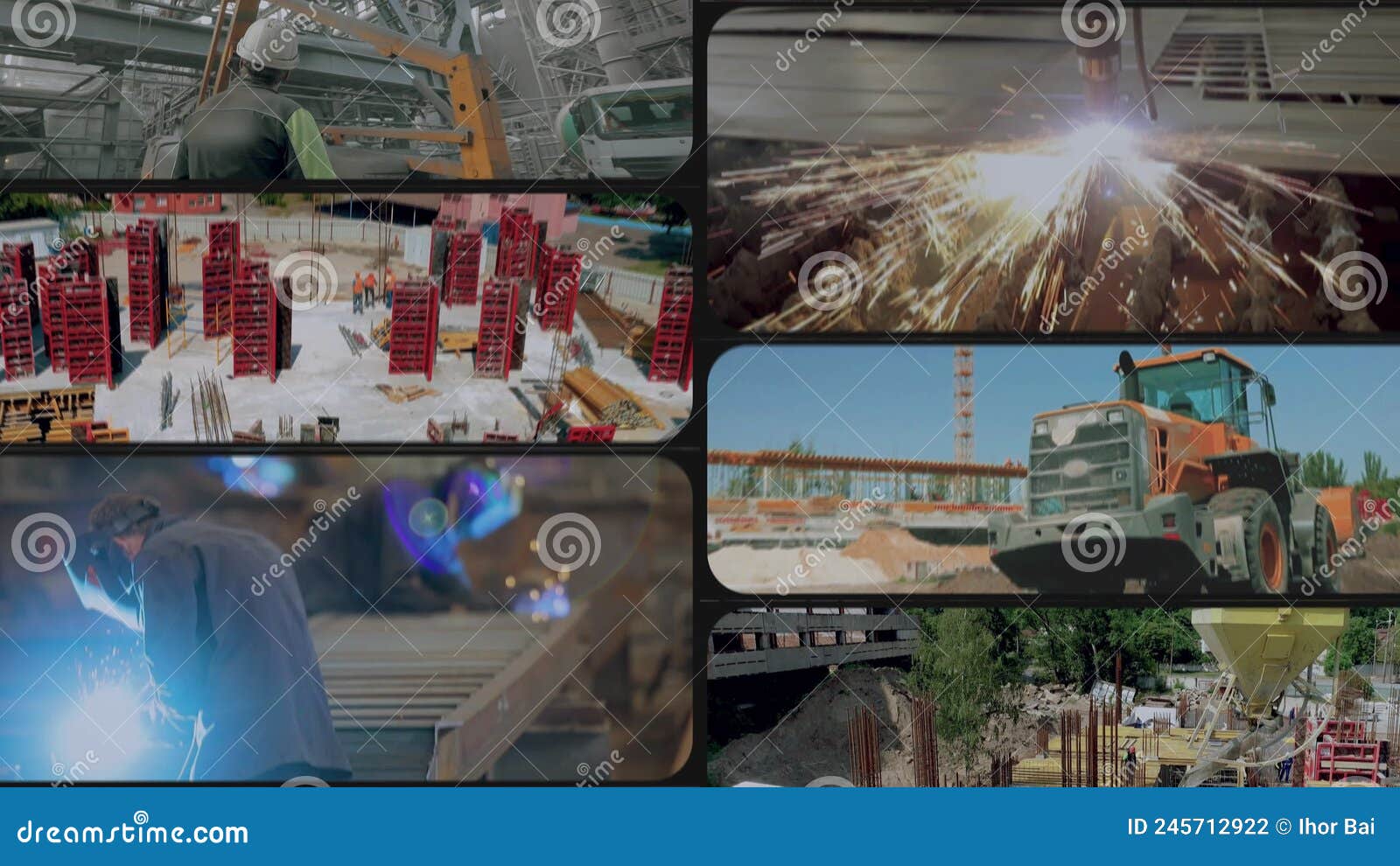 A Collage of Frames at a Construction Site. Industrial Exterior ...