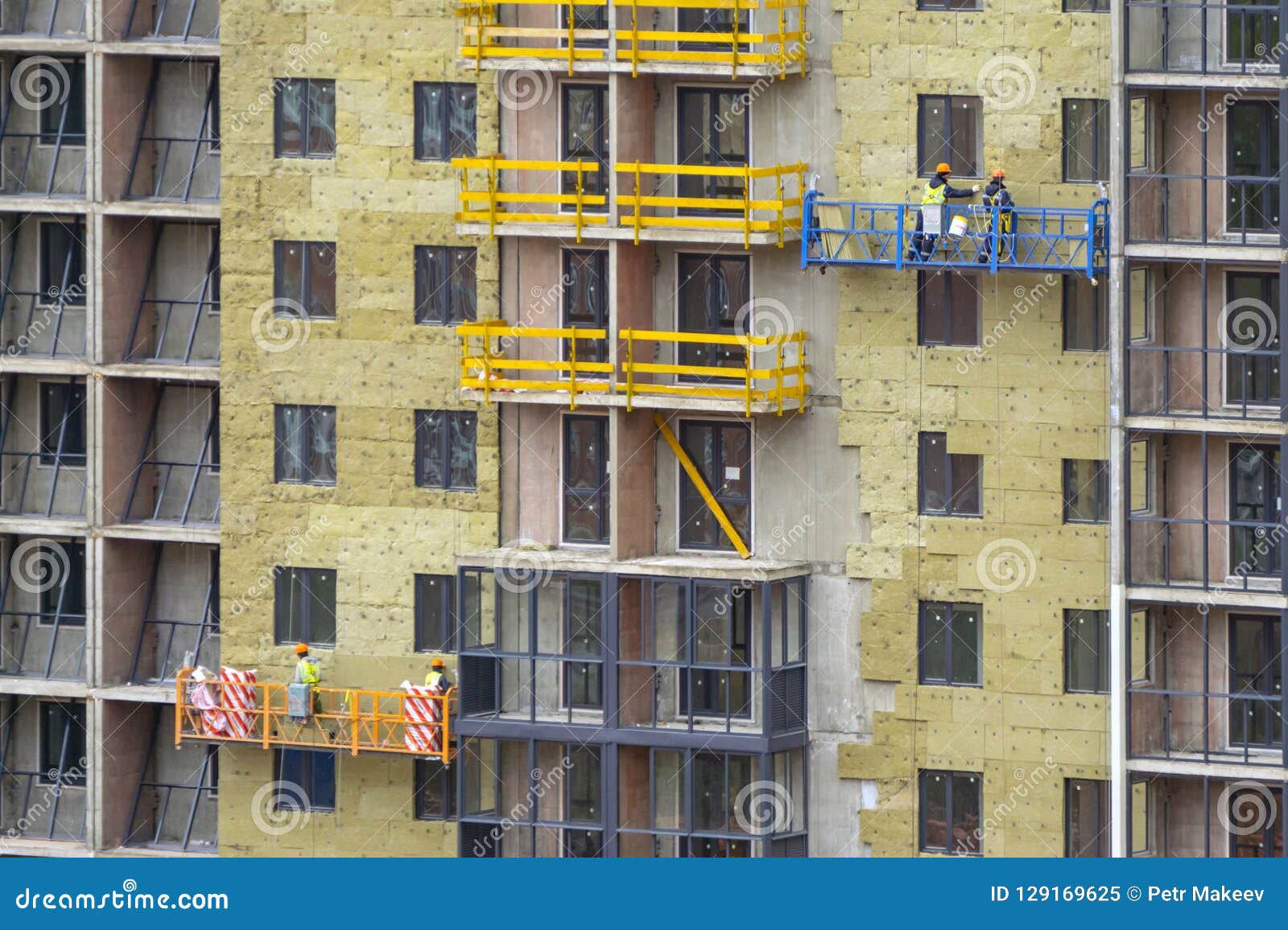 Facade Work and Insulation of a Multistory Building Editorial Image ...