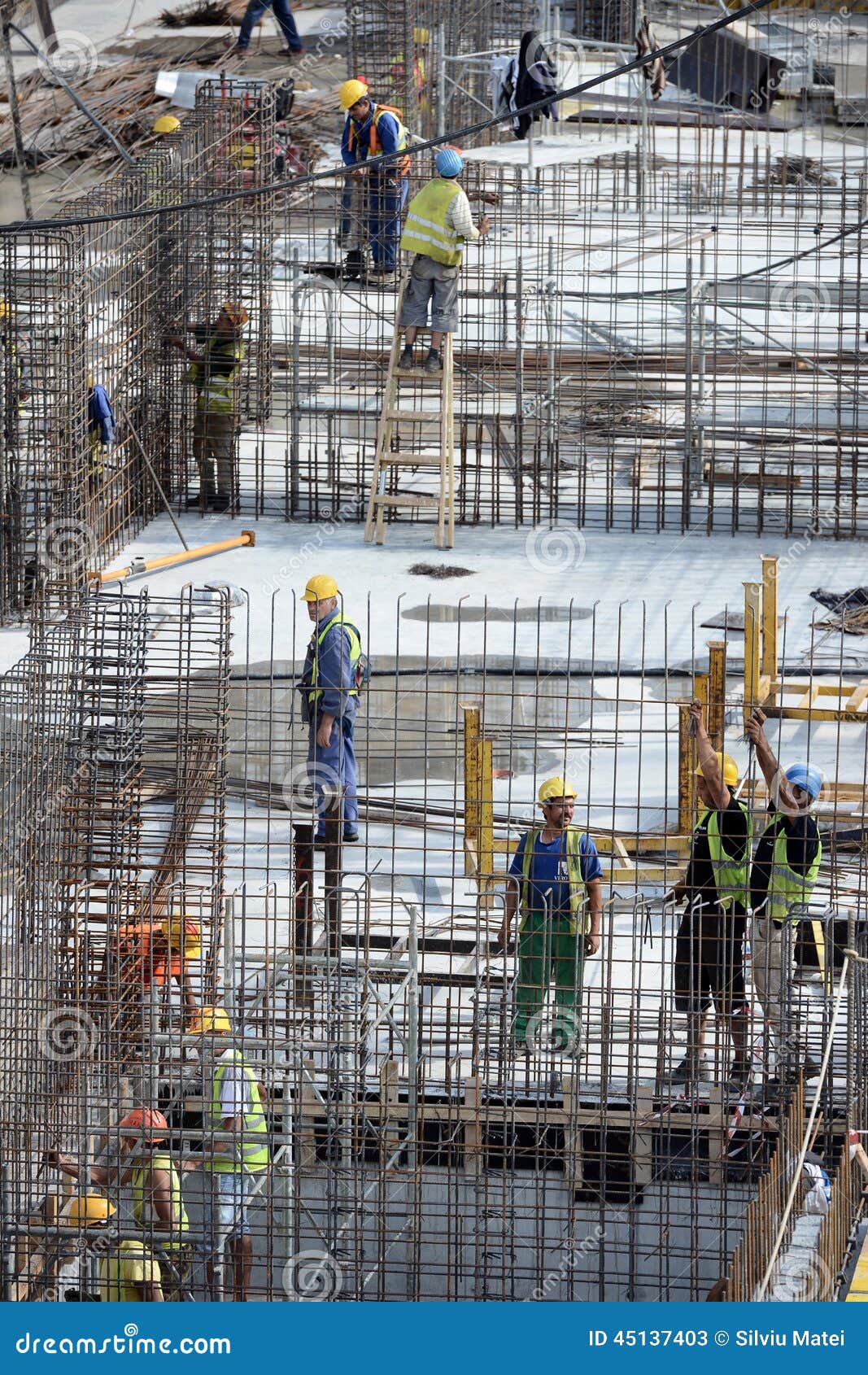 Workers on Construction Site Editorial Stock Photo - Image of installed ...