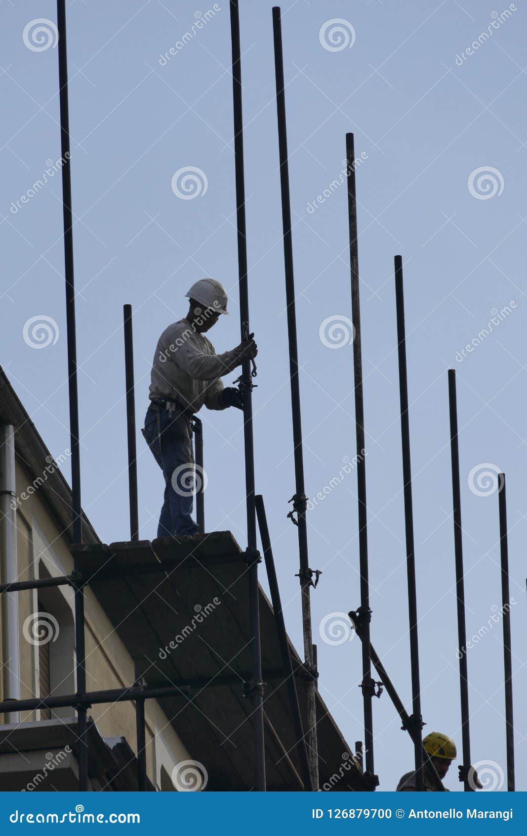 Workers in Construction Site Mounting Scaffolding Editorial Image ...