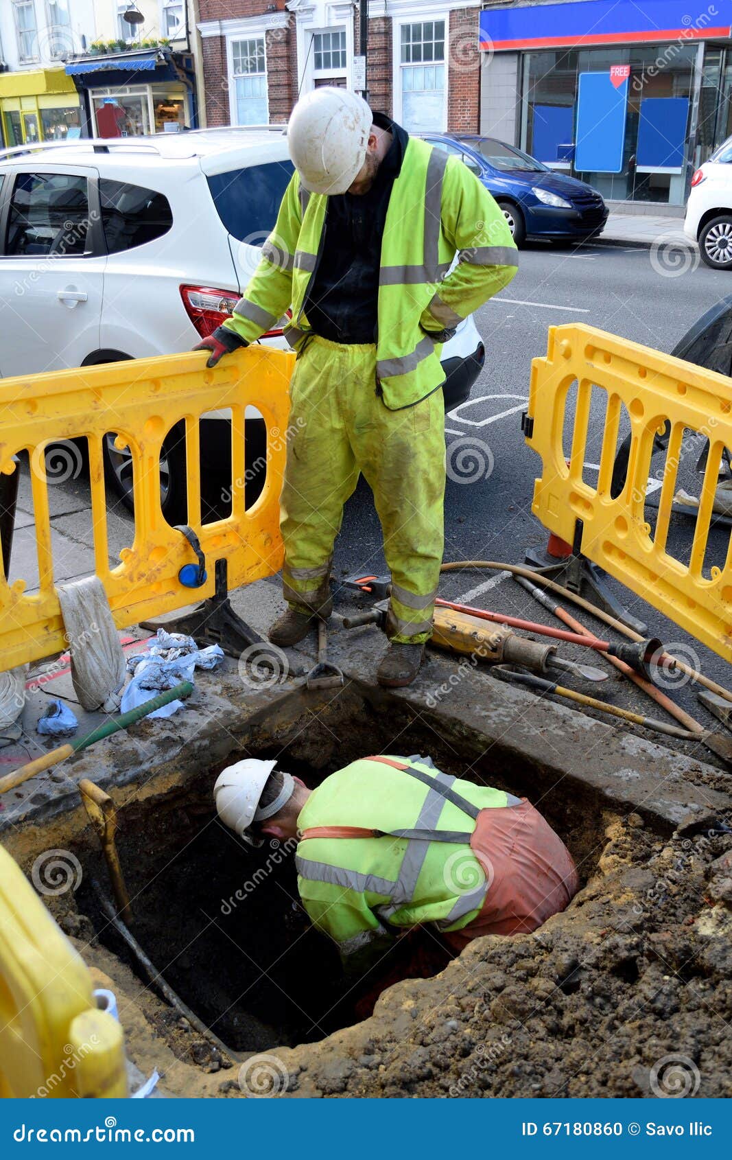 WORKERS editorial image. Image of pipe, safety, protective - 67180860