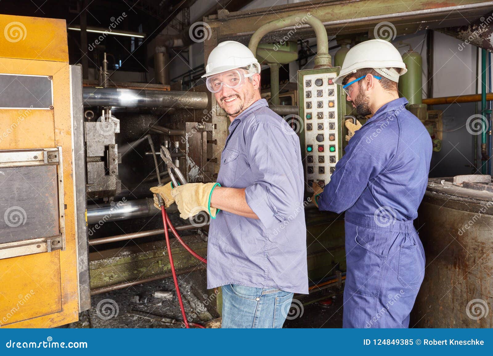 Workers Controlling Control Box Stock Image - Image of metallurgy ...
