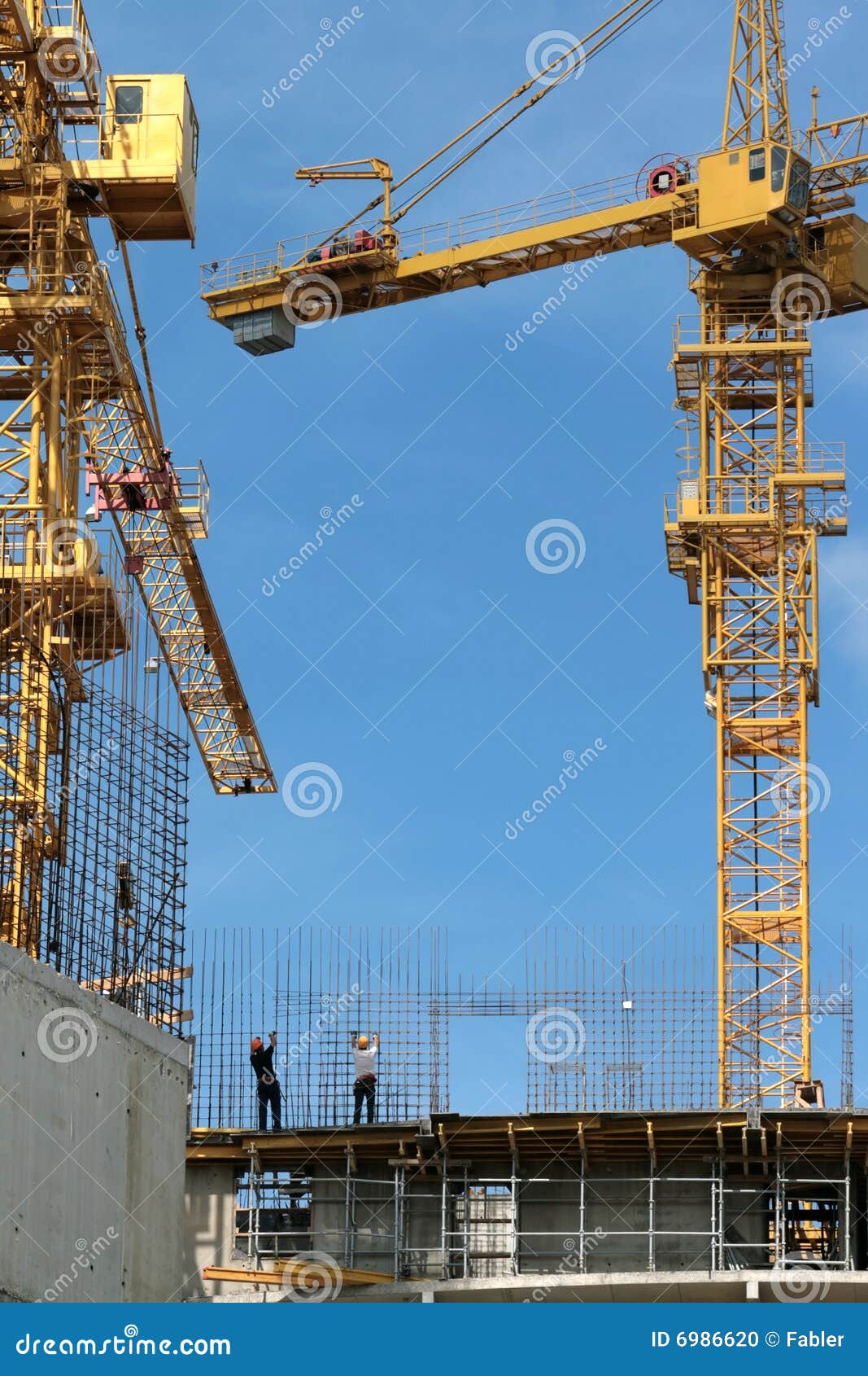 Workers and crane stock photo. Image of structure, construction - 6986620