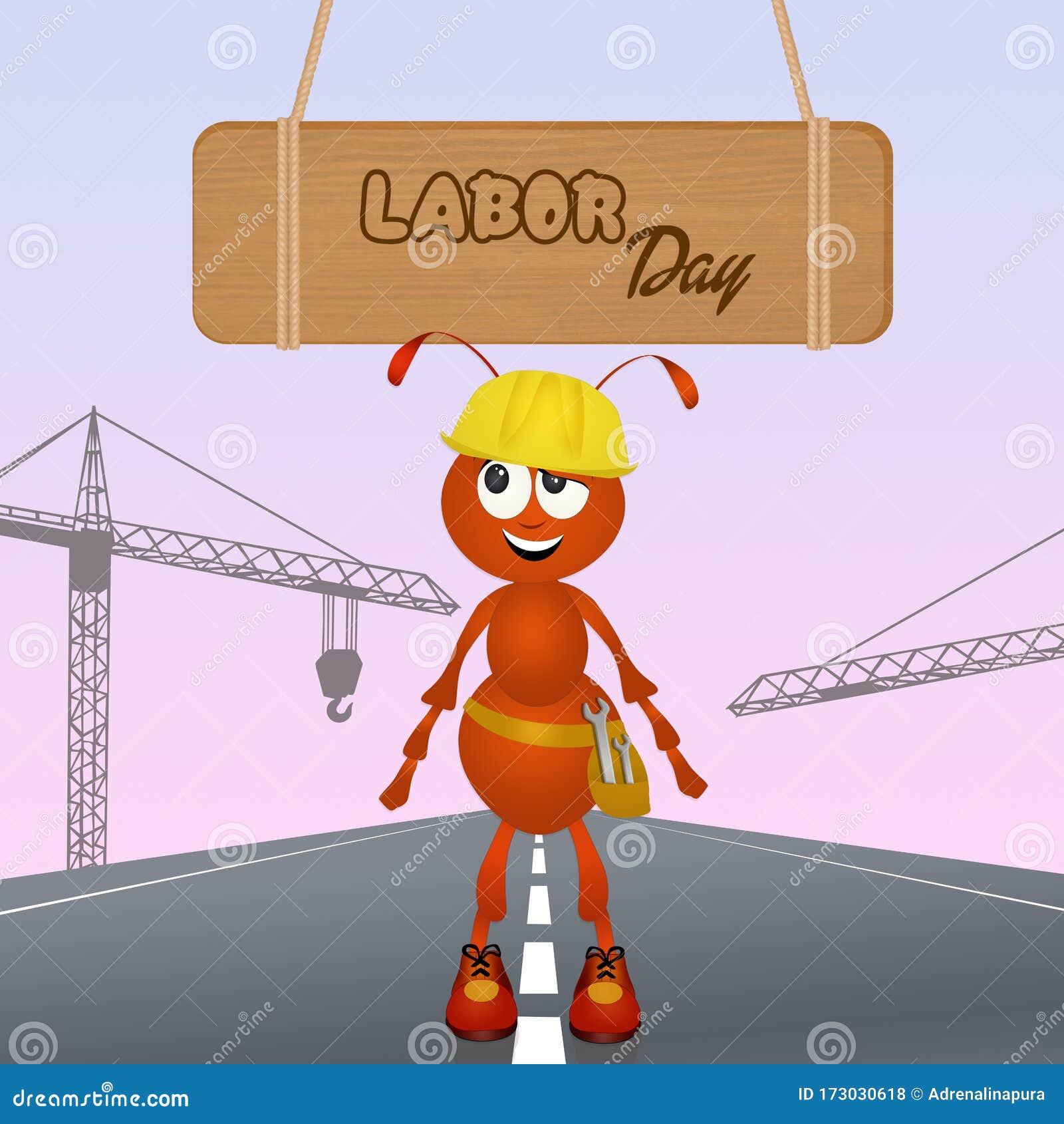 Workers day illustration stock illustration. Illustration of road ...