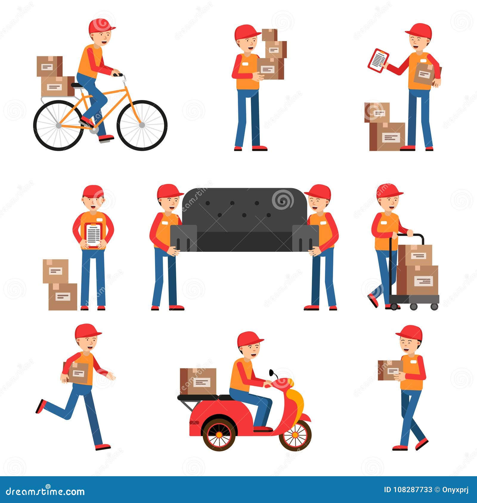 Workers of Delivery. Different Characters Set Stock Vector ...