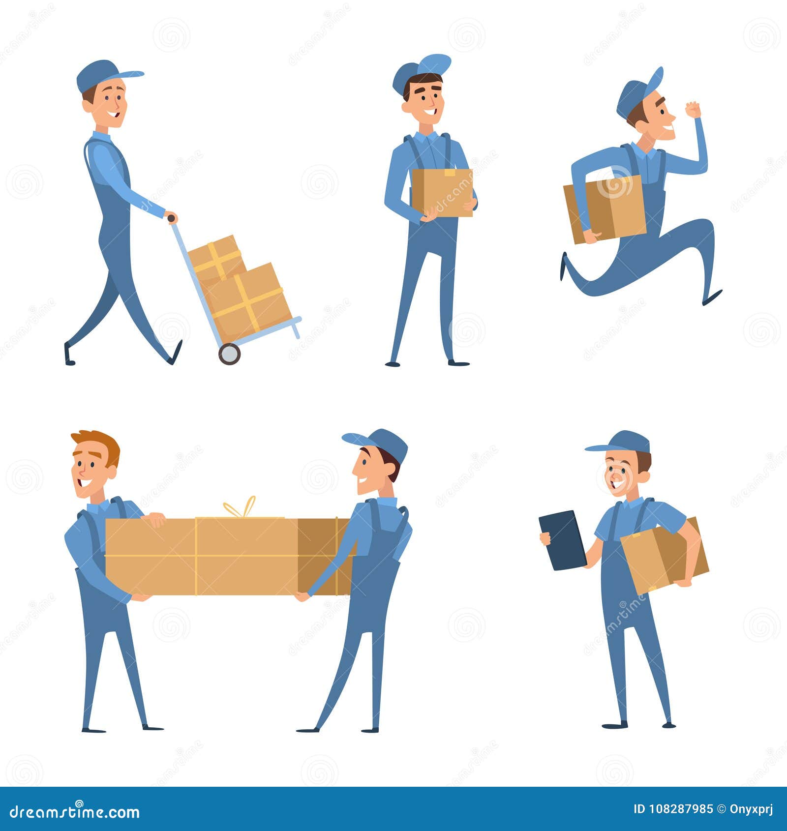 Workers of Delivery. Set of Characters Stock Vector - Illustration of ...