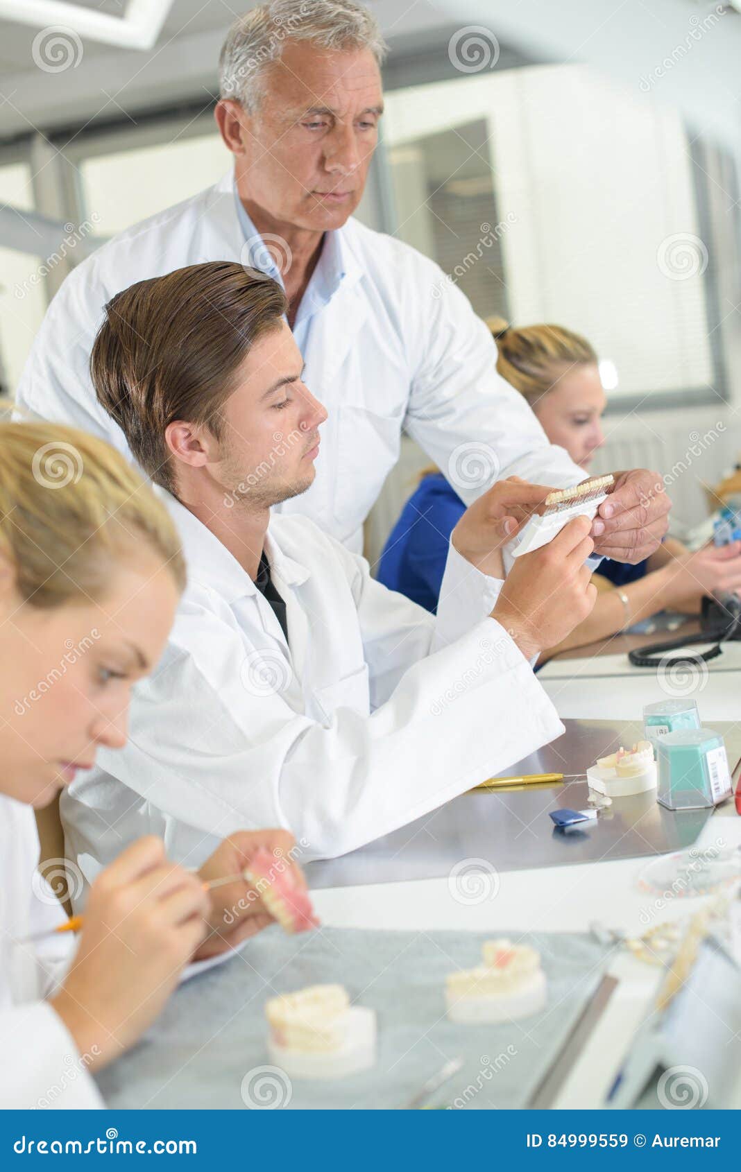 Workers in Dental Laboratory Stock Image - Image of hands, plaster ...