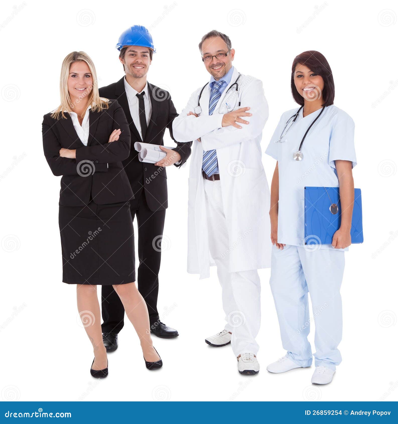 Workers of Different Professions Together on White Stock Photo - Image ...