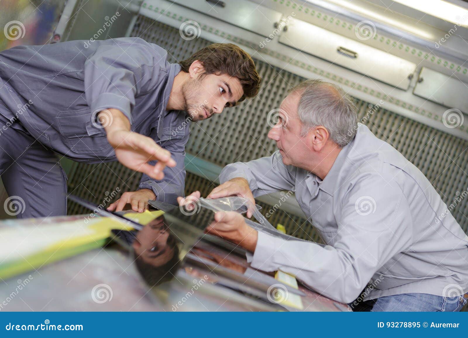 Workers Discussing in Factory Stock Image - Image of business, economy ...