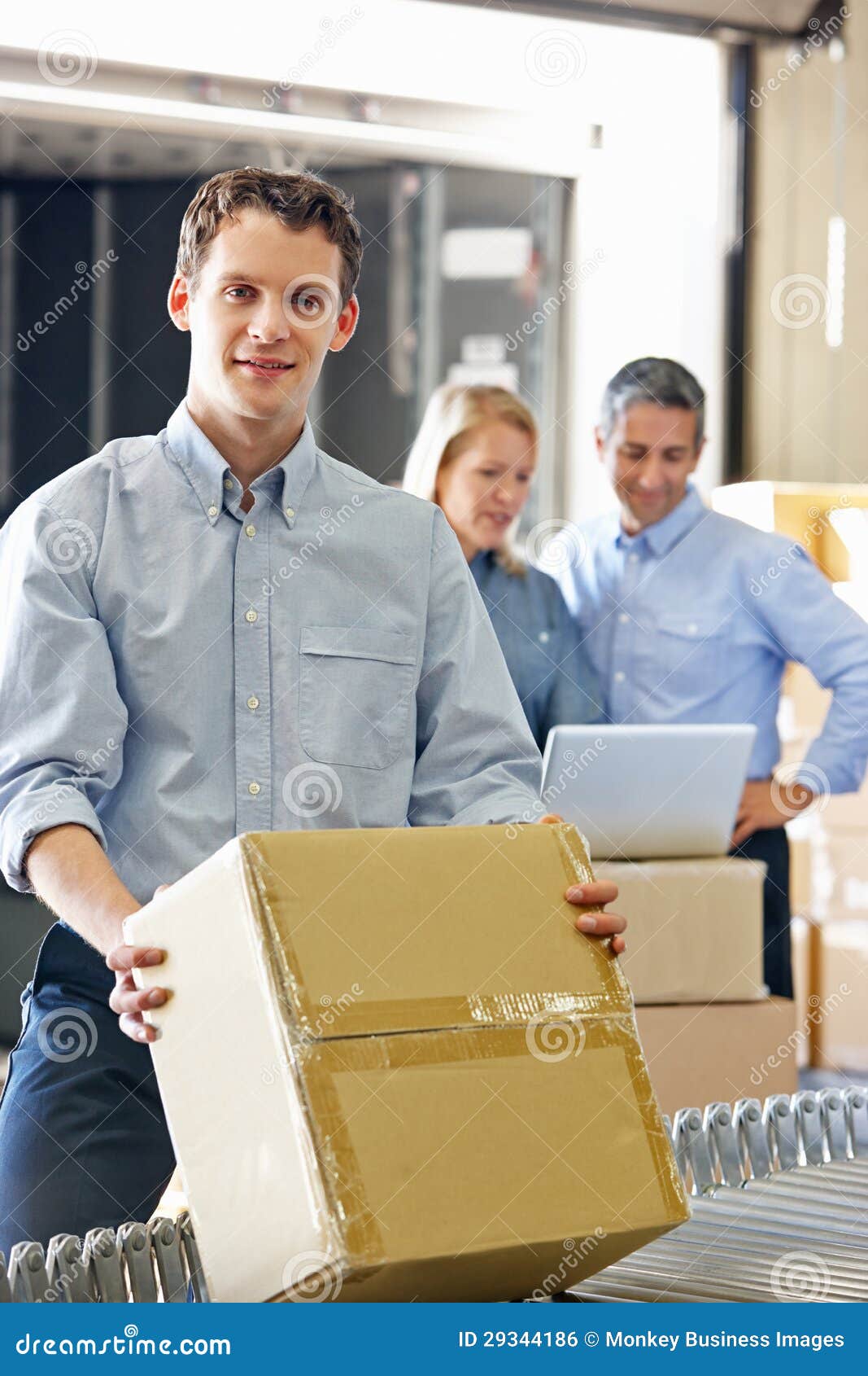 Workers in Distribution Warehouse Stock Photo - Image of dispatch ...