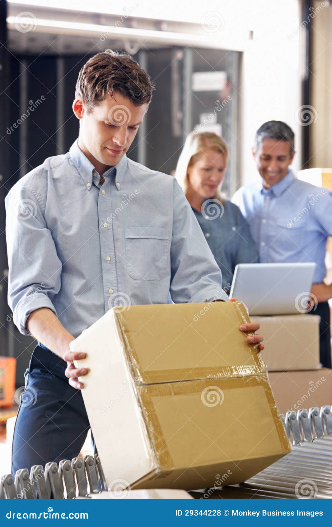 Workers in Distribution Warehouse Stock Photo - Image of people ...