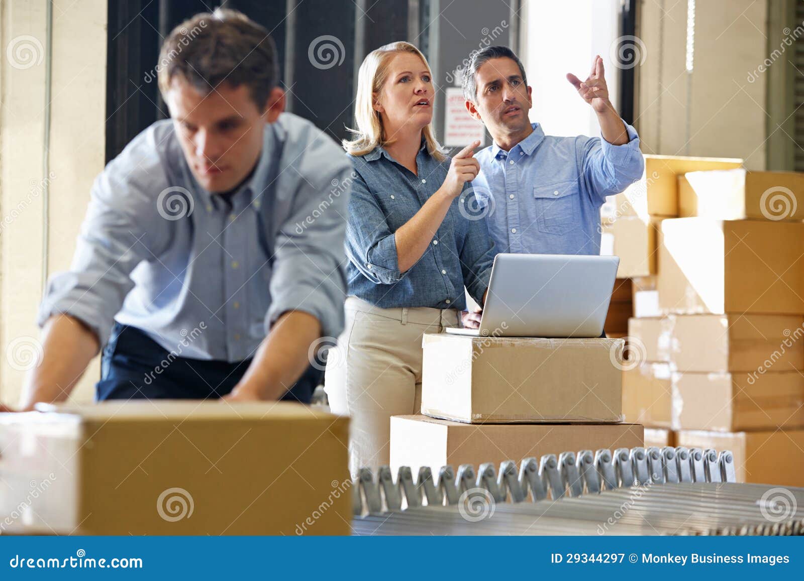Workers in Distribution Warehouse Stock Image - Image of male ...