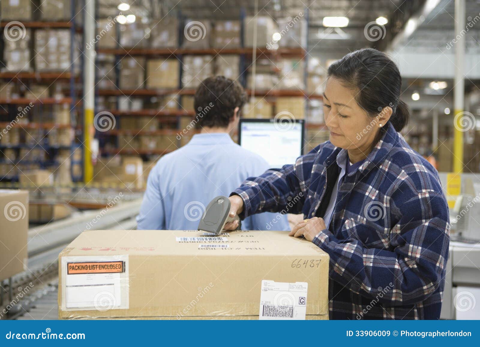 Workers at Distribution Warehouse Stock Image - Image of dispatch ...