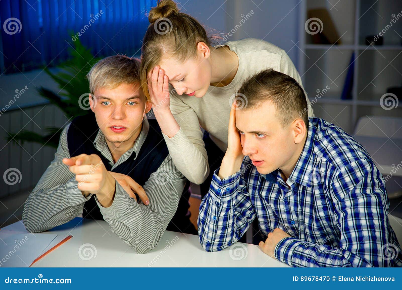 Workers doing a boring job stock photo. Image of office - 89678470