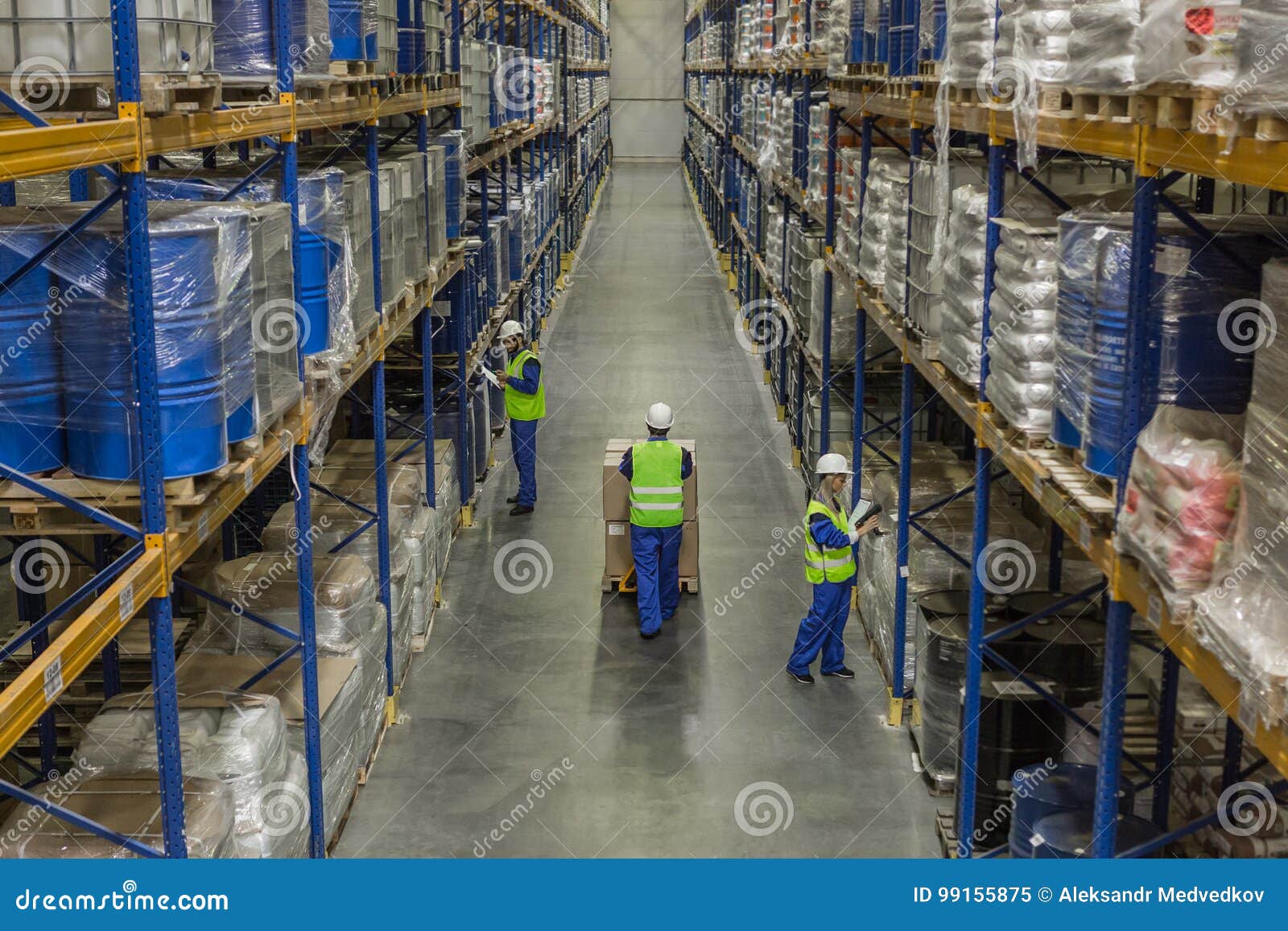 Workers Doing Their Business in Storehouse Stock Image - Image of male ...