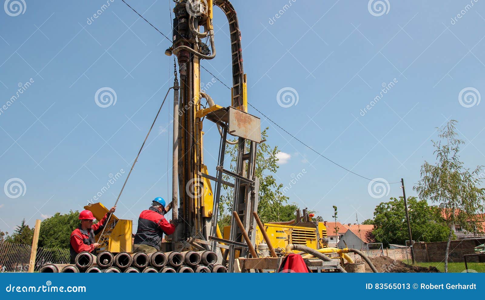 Workers on Drilling Rig stock image. Image of hard, drill - 83565013