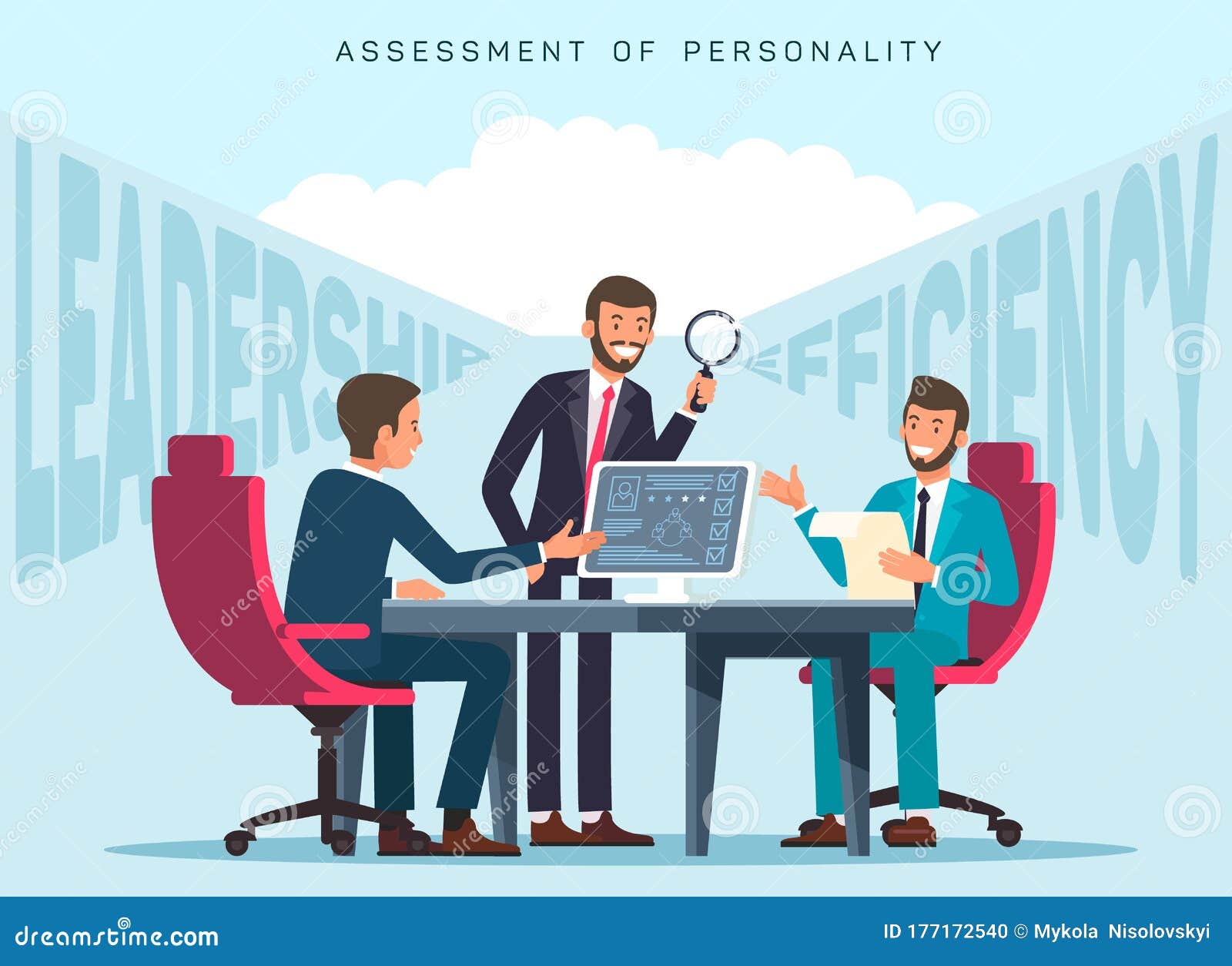 Workers Efficiency Assessment Flat Banner Template Stock Vector ...