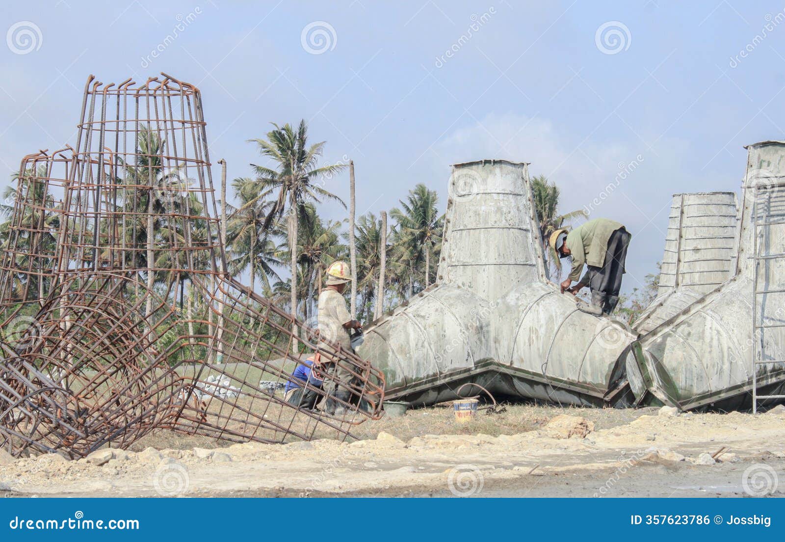 Construction of Wave Breaker Structure with Workers Engaged at Glagah ...