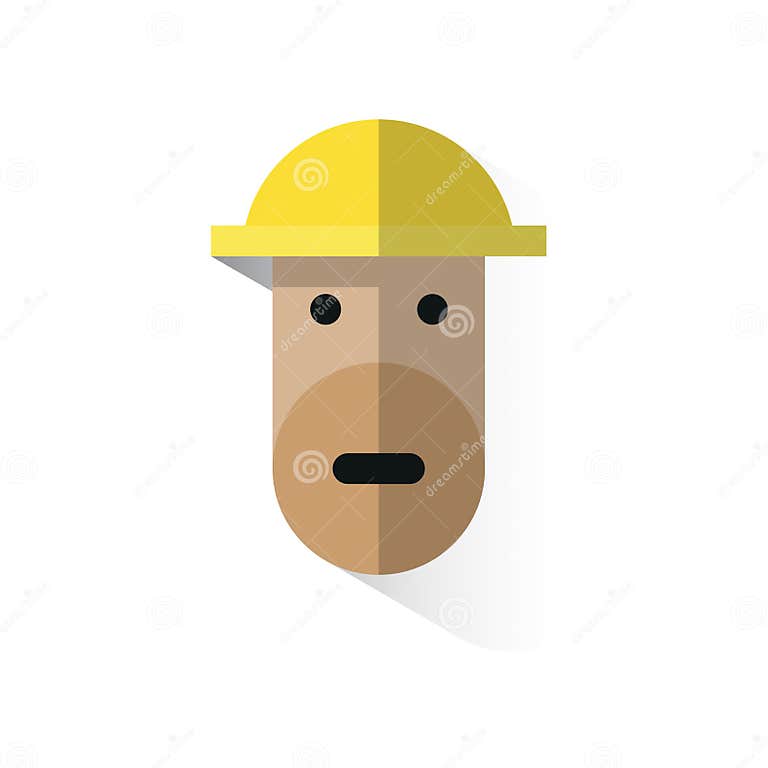 Workers Face Icon with Helmet Stock Vector - Illustration of work ...