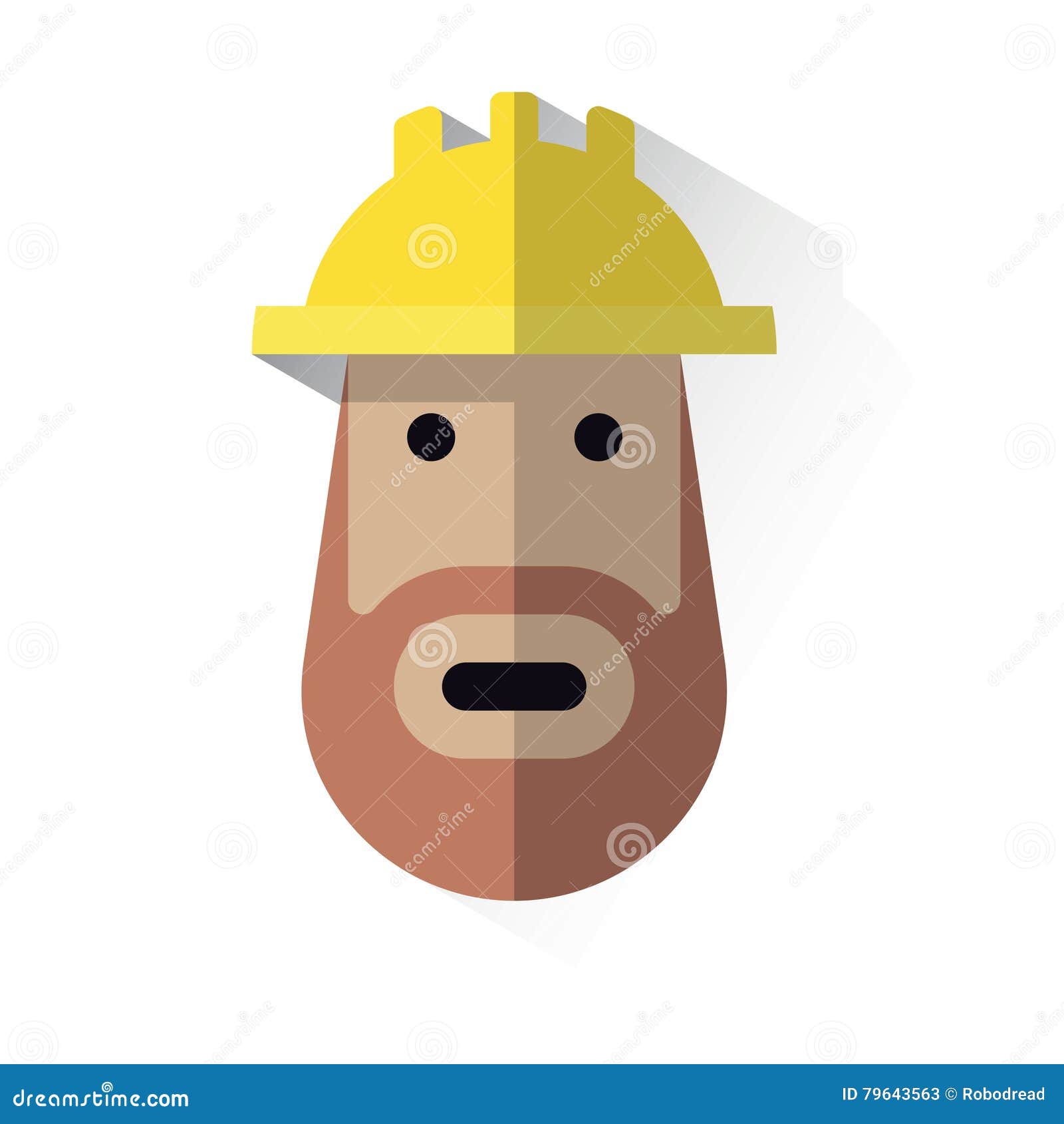 Workers Face Icon with Helmet Stock Vector - Illustration of employment ...
