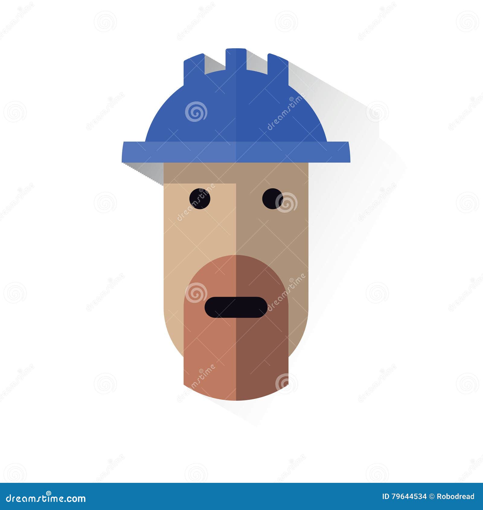 Workers Face Icon with Helmet Stock Vector - Illustration of employment ...