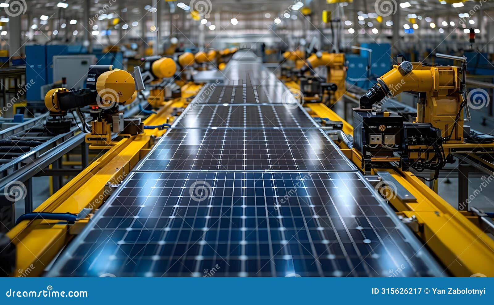 Workers in a Factory Assembling Complex Solar Panel Components Using ...