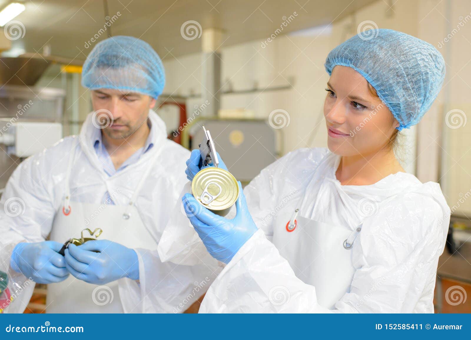 Workers in Factory Food Processing Stock Image - Image of food ...