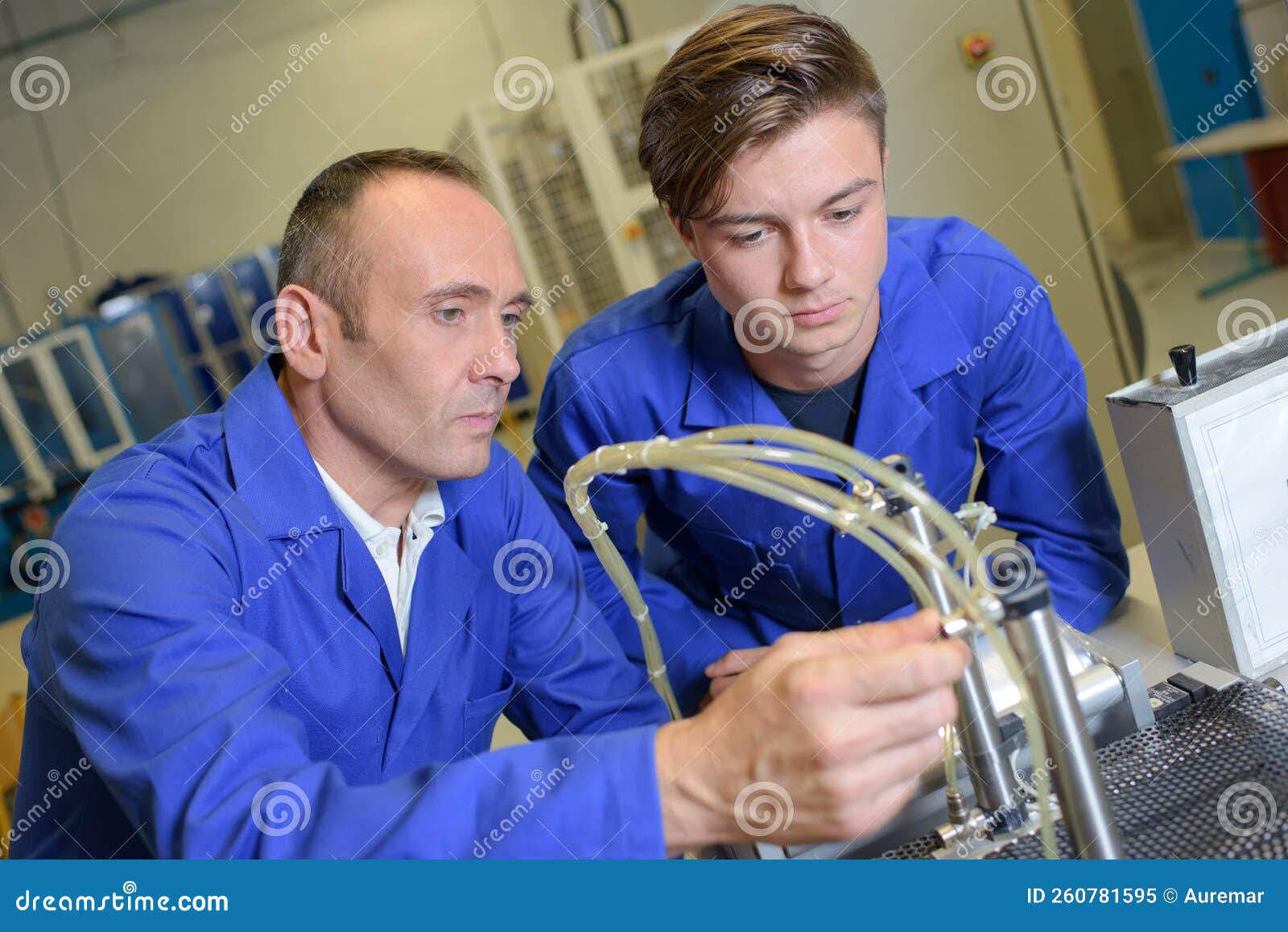 Workers and Factory Maintenance Stock Image - Image of training ...