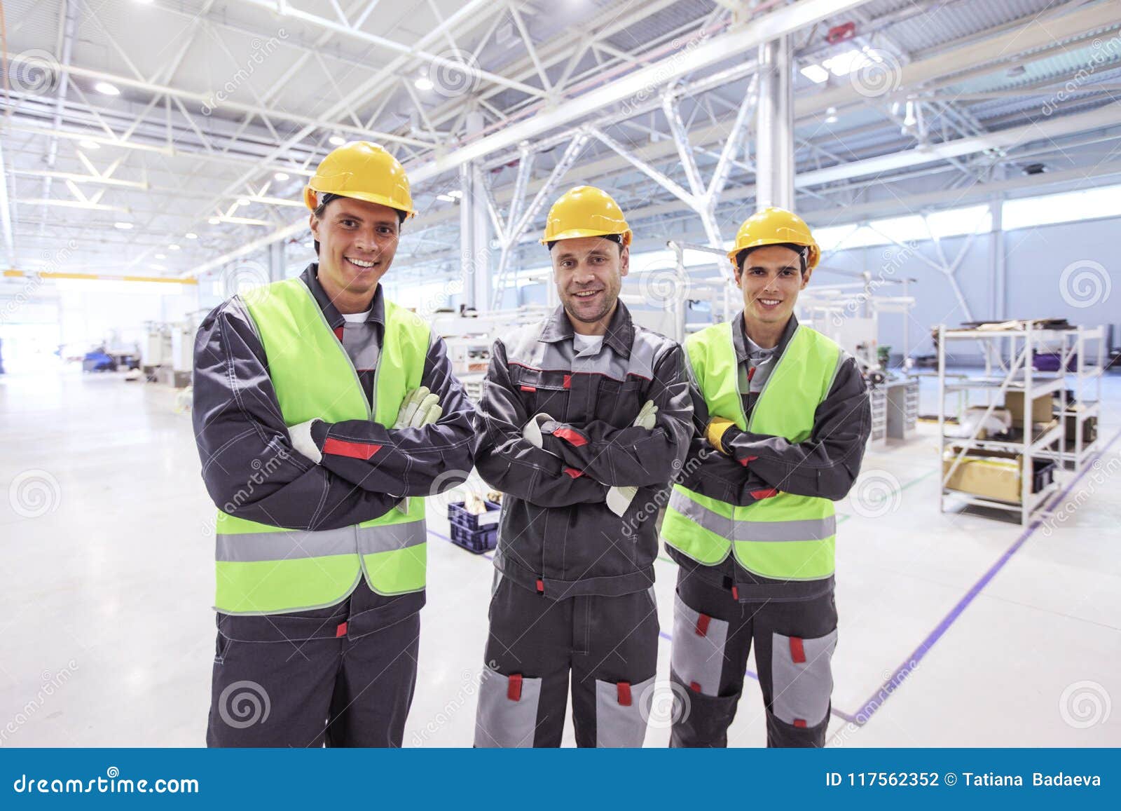 Workers in factory stock photo. Image of plant, craftsman - 117562352
