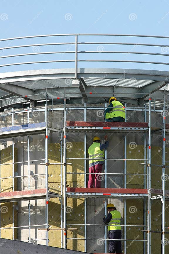 Workers on falsework stock photo. Image of high, stage - 2318336