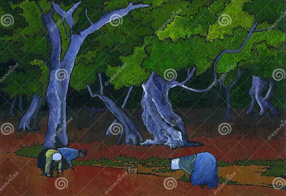 Workers in the field stock vector. Illustration of painted - 13994434