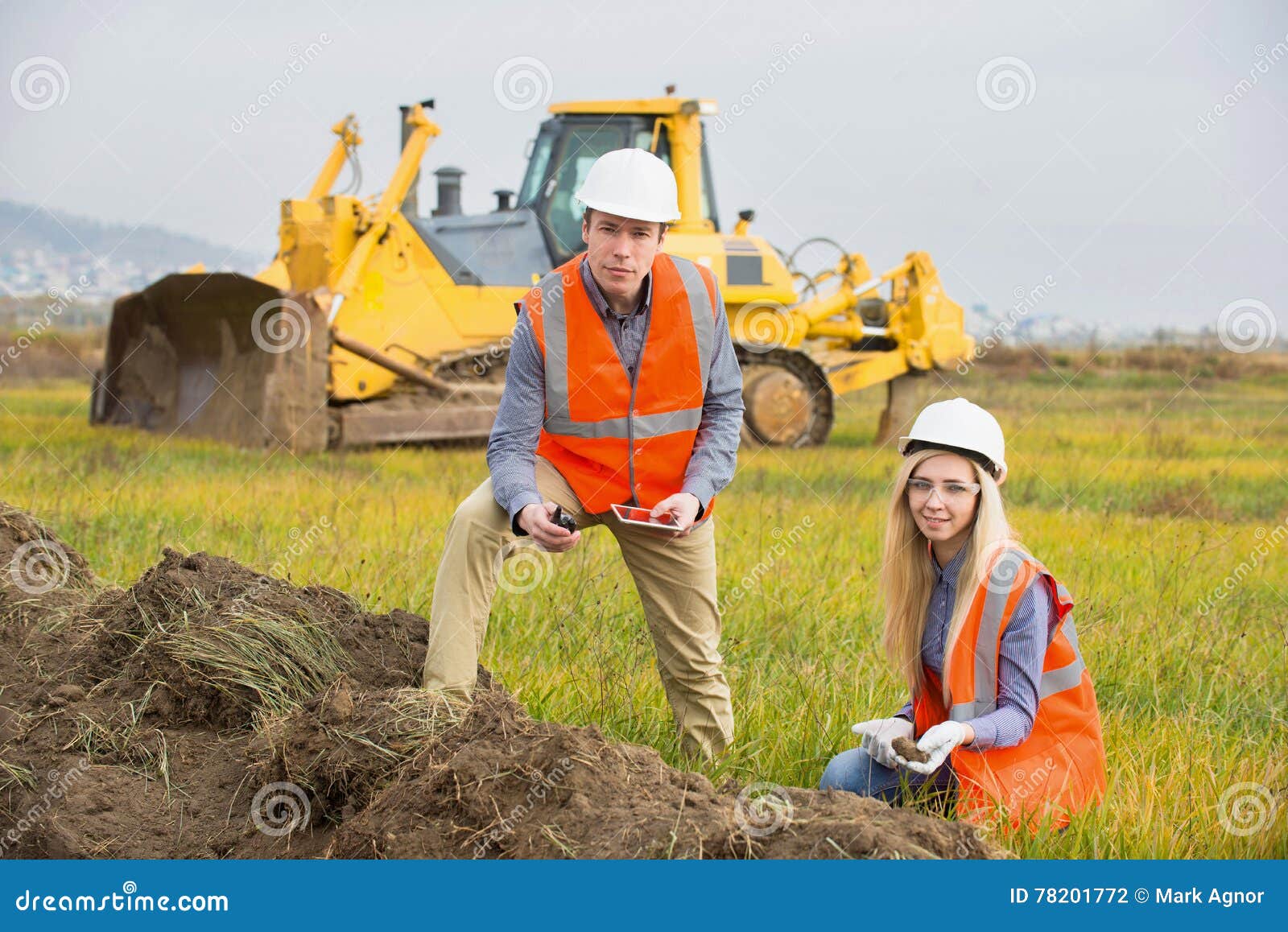 Workers in the field stock photo. Image of holding, contractor - 78201772