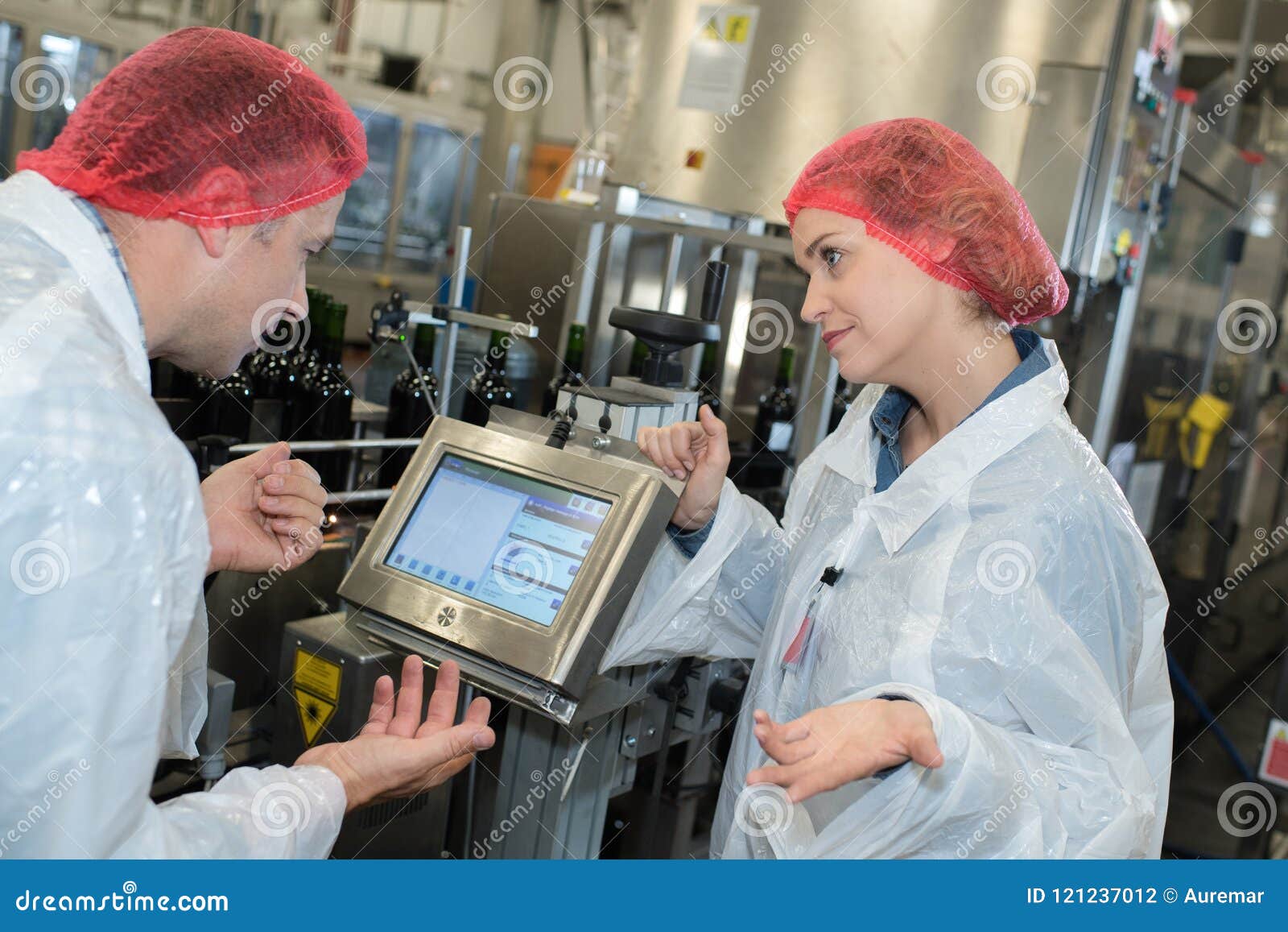 Workers on Food Production Line Stock Photo - Image of colleague ...