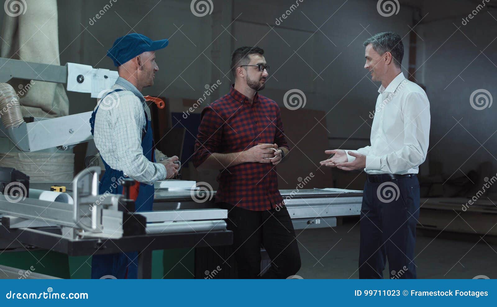 Workers and Foreman in Workshop Stock Image - Image of coworking ...