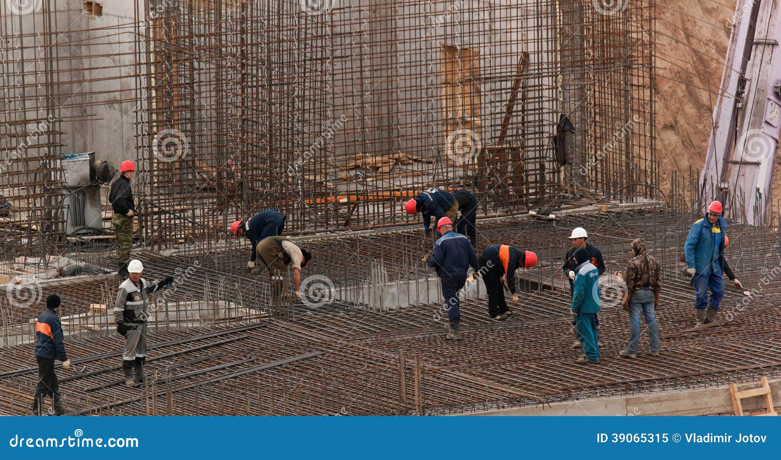 Workers with Forwork Frames Editorial Image - Image of formwork, white ...