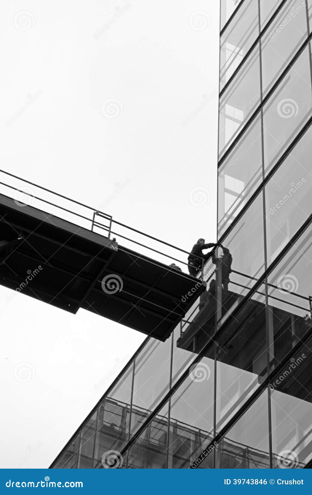 Workers at the Glass Storefront Stock Photo - Image of height, ramp ...