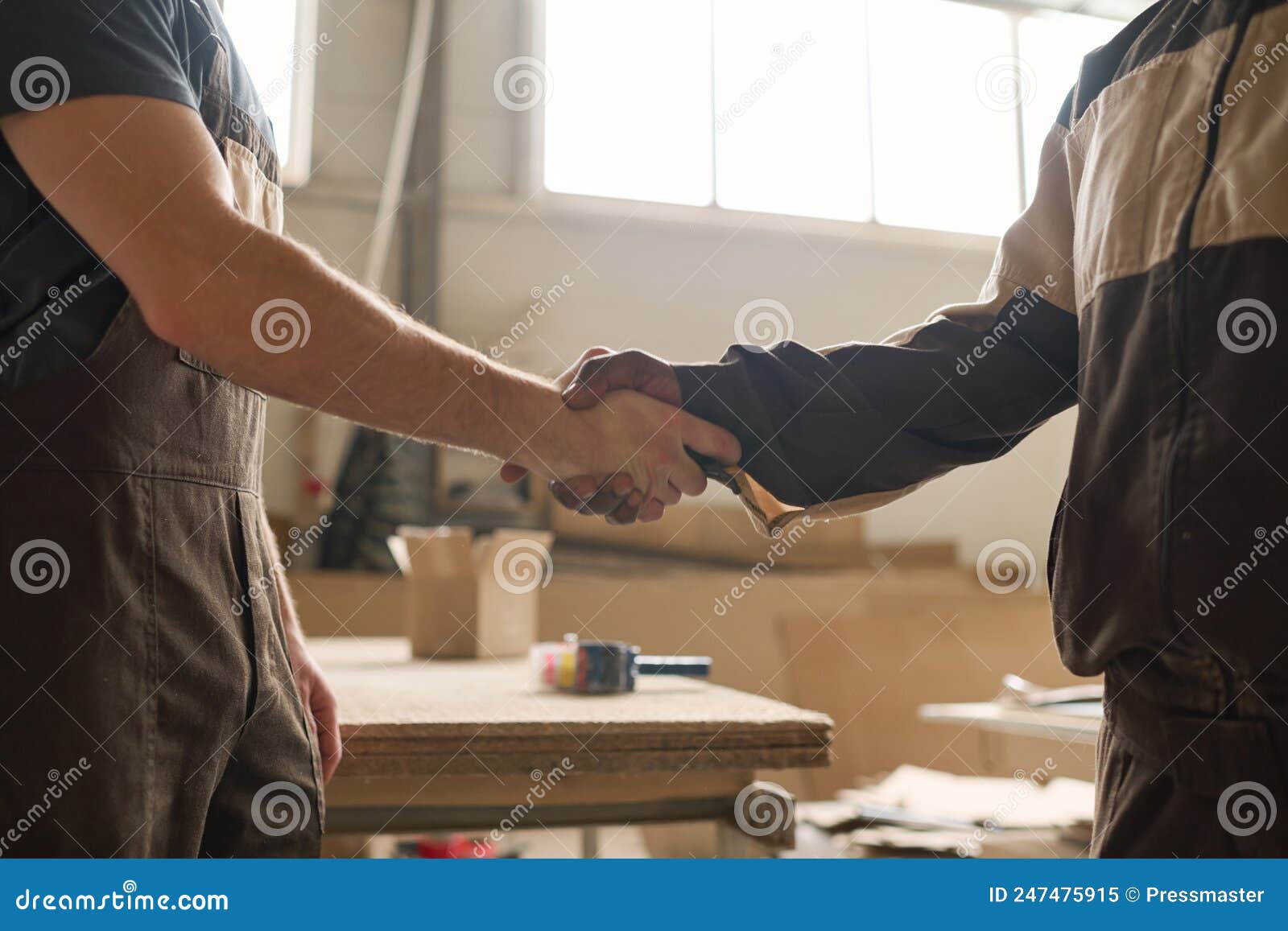 Workers Greeting Each Other at Work Stock Image - Image of agreement ...