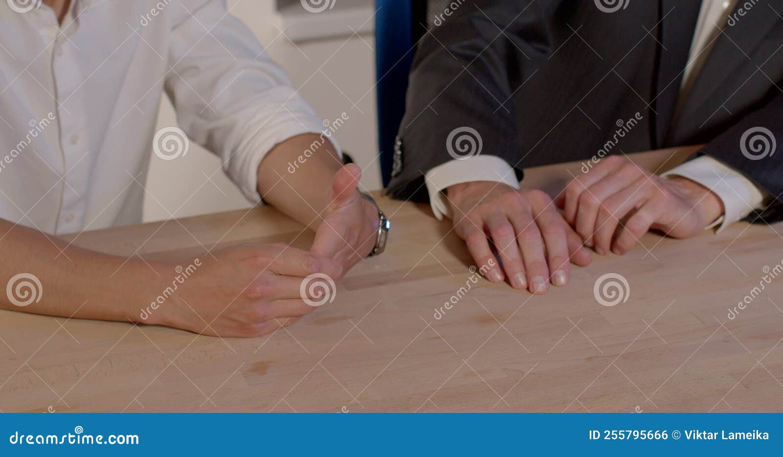 Workers Hands on Table. they are Gesturing. Body Language during ...