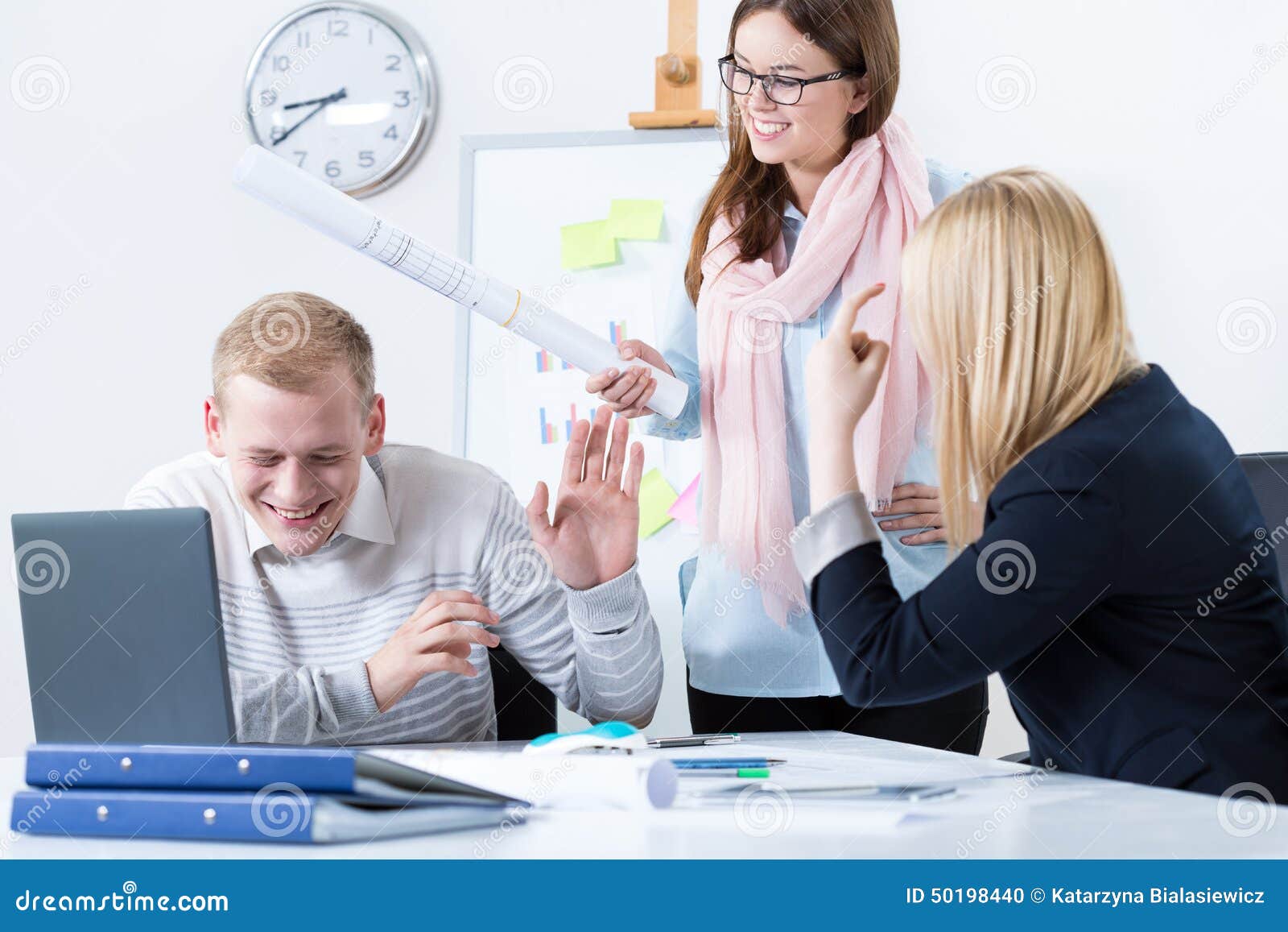 Workers Having Fun in the Office Stock Photo - Image of table, happy ...