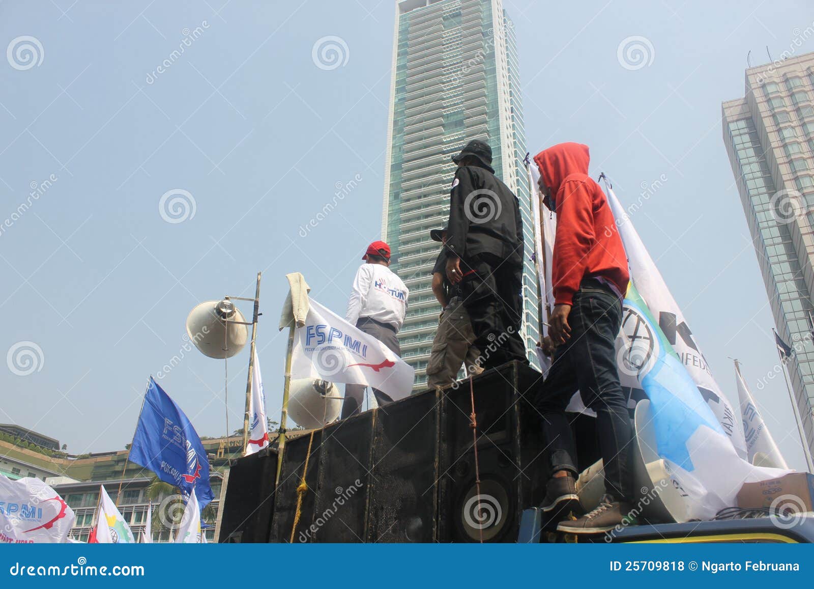 Workers Held Demonstration in Jakarta Editorial Stock Photo - Image of ...