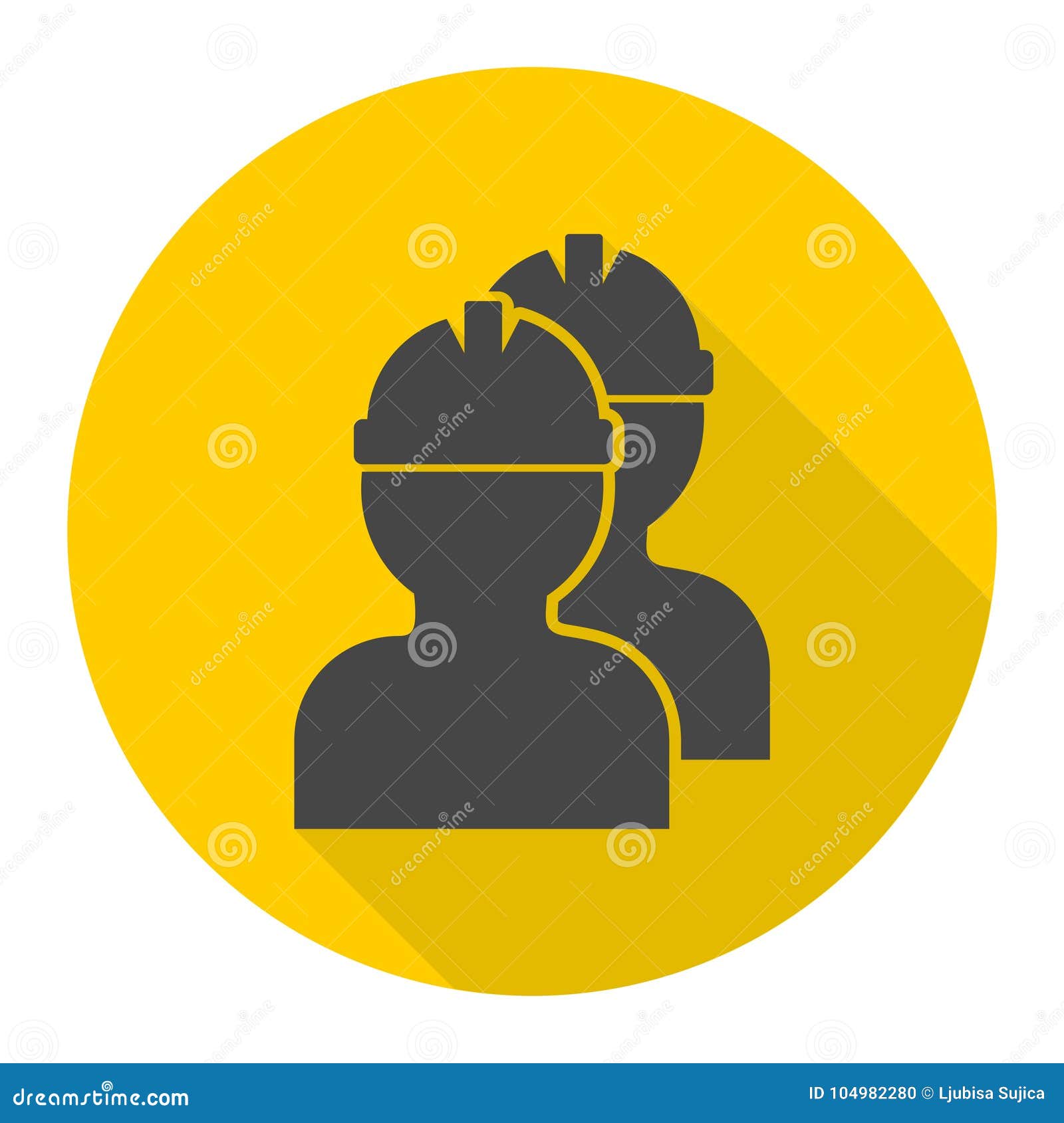 Workers Icon with Long Shadow Stock Vector - Illustration of icon ...