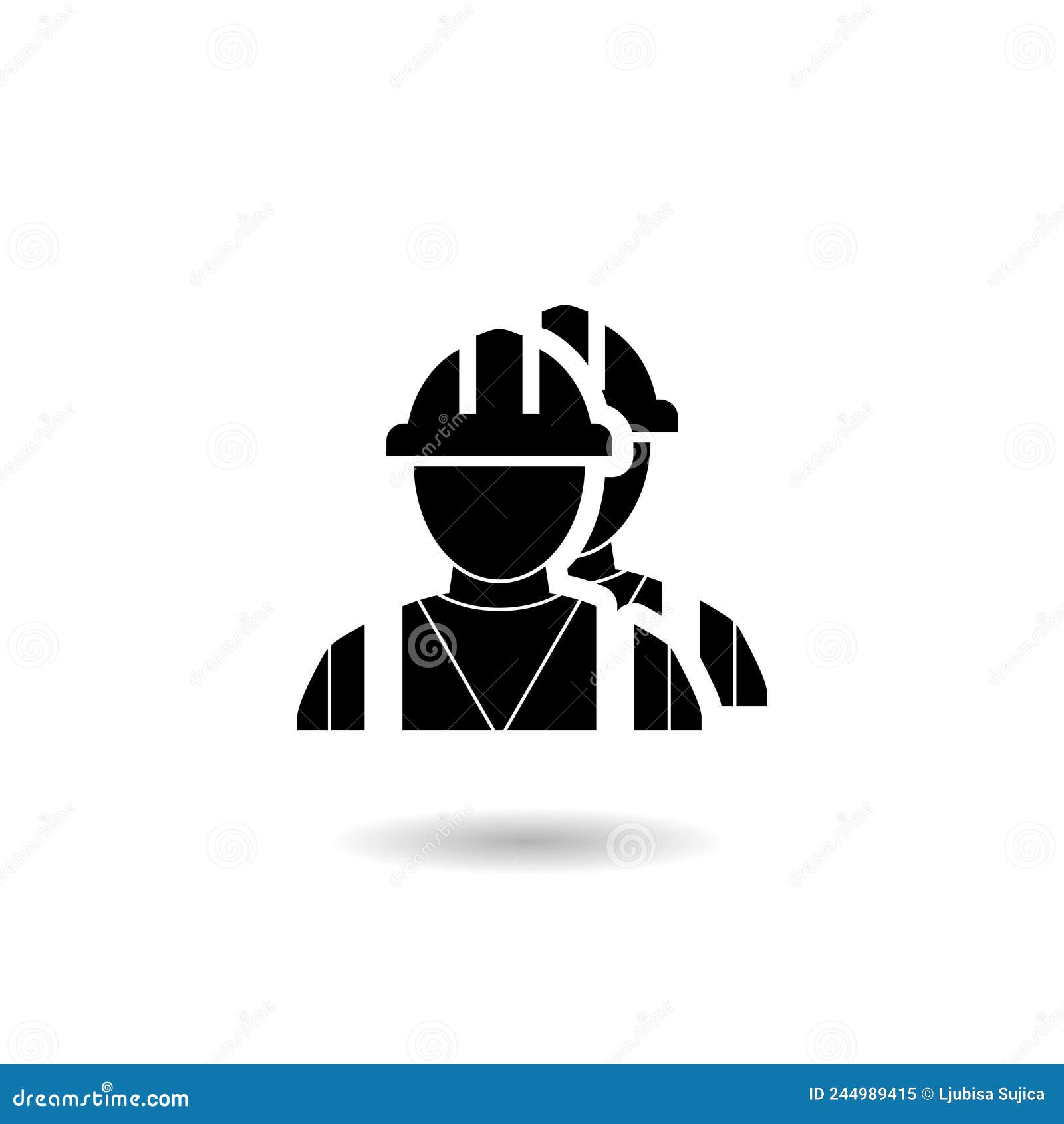 Workers Icon with Shadow Isolated on White Background Stock Vector ...