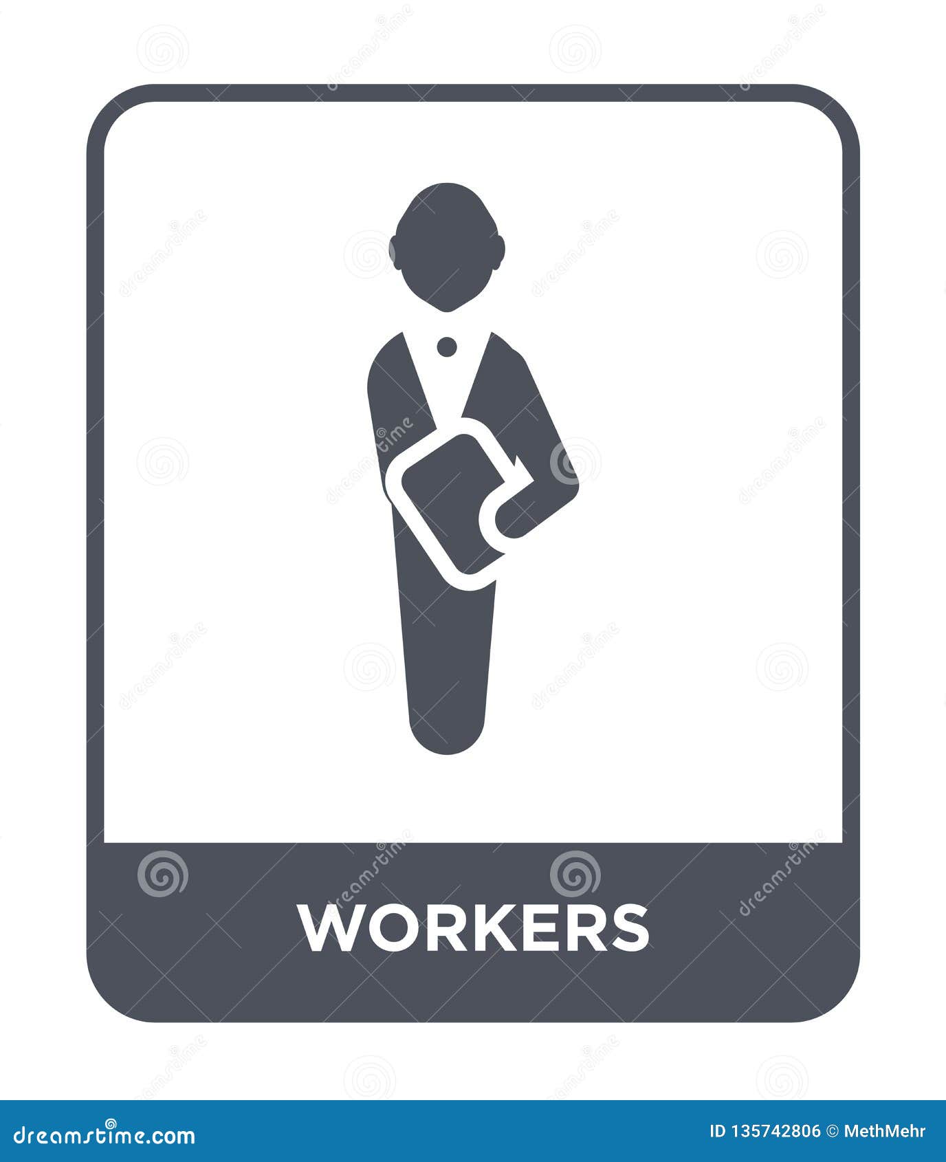 Workers Icon in Trendy Design Style. Workers Icon Isolated on White ...