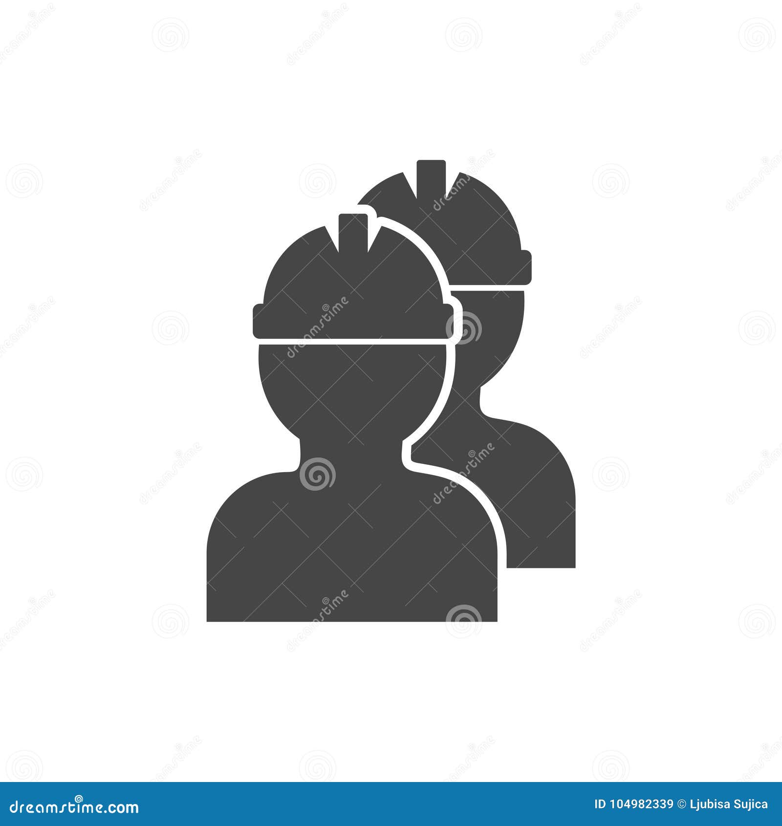 Workers icon stock vector. Illustration of hardhat, builder - 104982339